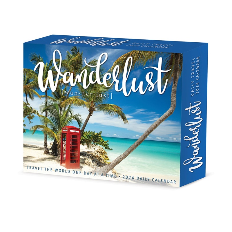 2024 Willow Creek Press Wanderlust 2024 Box Calendar Daily Desk 5 5 X