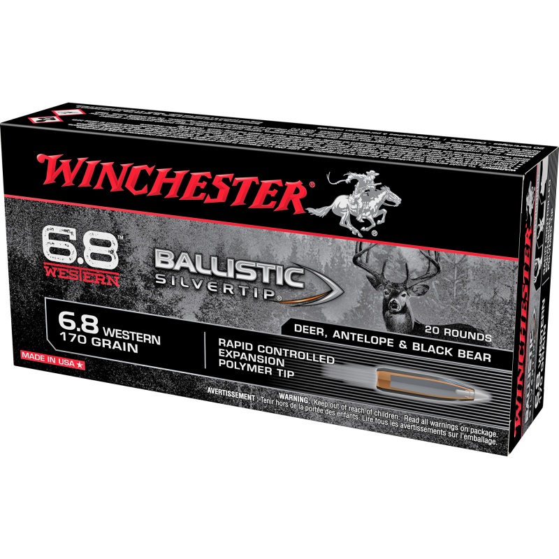Winchester Ammunition, Ballistic Silvertip, 6.8 Western, 170Gr ...