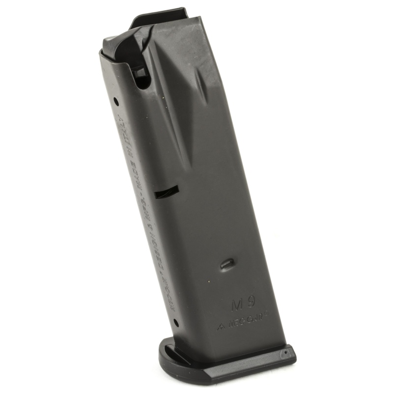 Mec-Gar Usa, Pistol Magazine, 9Mm, 15 Rounds, Fits Beretta 92, Blued Finish
