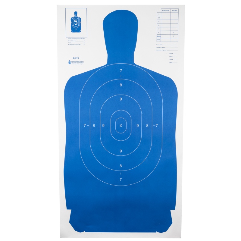 Action Target, B-27S Standard Target, Full Size Blue Silhouette, 24"X45 ...