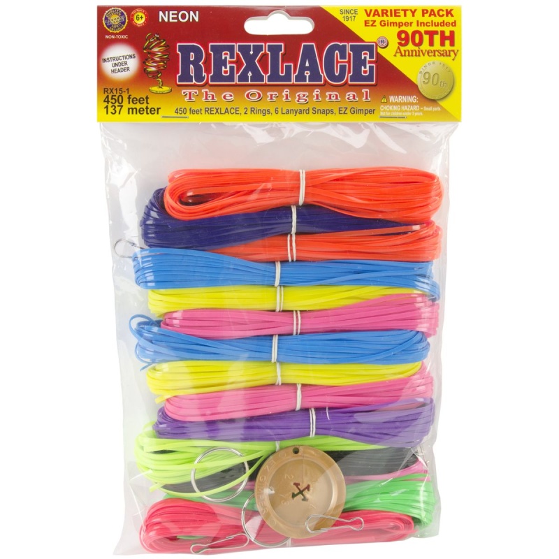 Pepperell Rexlace Plastic Lacing Variety Pack - Neon
