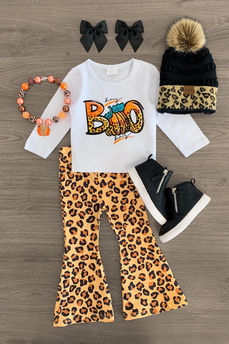 Buy Hey Boo Hey Cheetah Bell Bottom Set for Girls Online - Sparkle In Pink