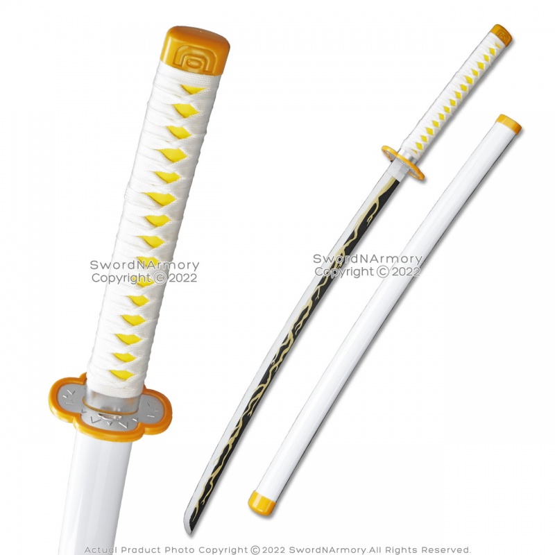 40.5" Bamboo Blade Zenitsu Agatsuma Nichirin Katana Samurai Sword Demon ...