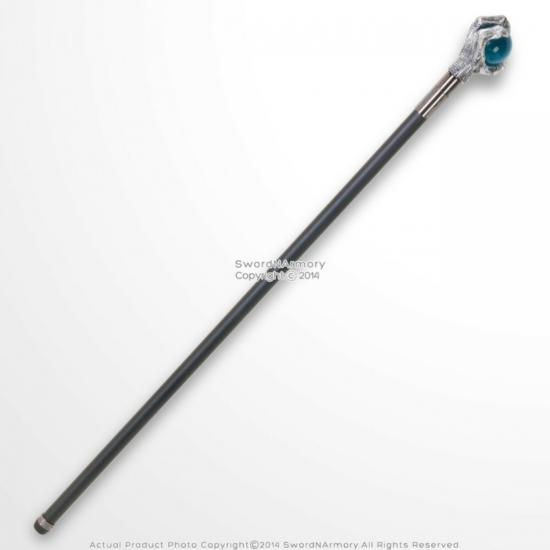 34" Fantasy Hawk Talon Claw With Crystal Ball Head Handle Walking Cane ...