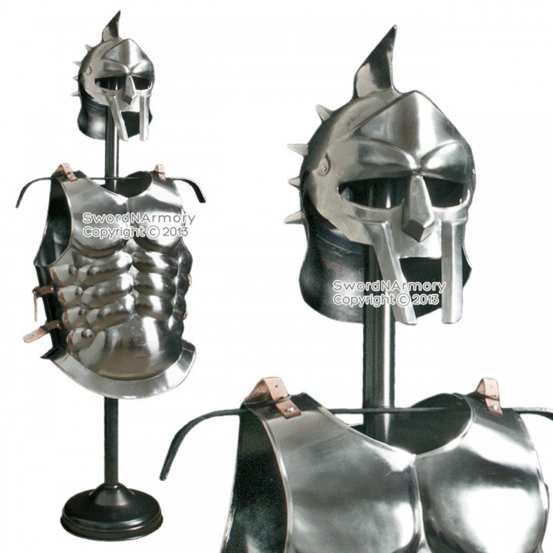 Spartan Polished 20 Gauge Steel Muscle Plate Cuirass With Gladitor ...