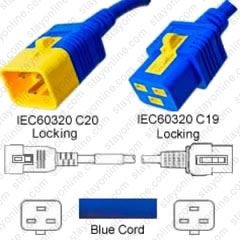 Buy IEC320 C20 Male Plug to C19 Connector V-Lock 0.9 Meters / 3 Feet ...