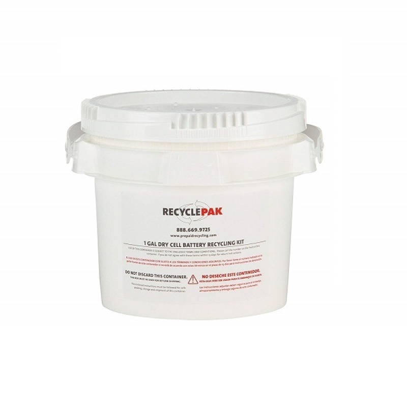 Recyclepak - 1 Gallon Dry Cell Battery Recycling Pail