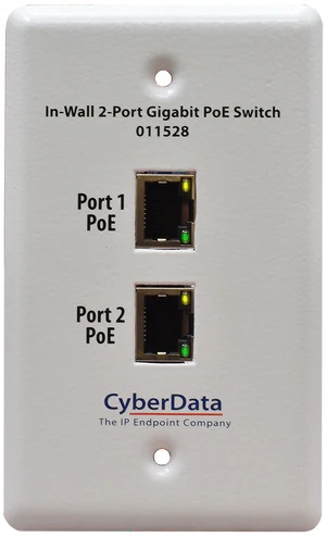 Buy Online Cyberdata In-Wall 2-Port Gigabit PoE Switch