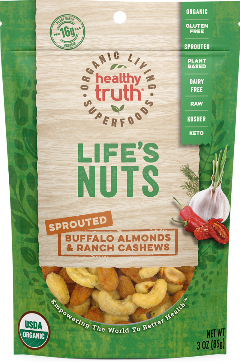 Organic Raw Sprouted Buffalo Almonds and Ranch Cashews - Game Day Snack ...