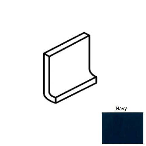 Color Wheel Classic Navy Ceramic Wall Trim - 6" X 6" Flat Top Cove Base ...