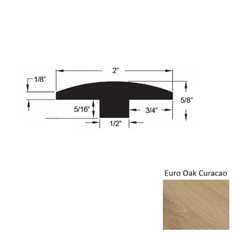 Islands Euro Oak Curacao Hardwood Moulding / Trim - 2" X 78" T Molding ...