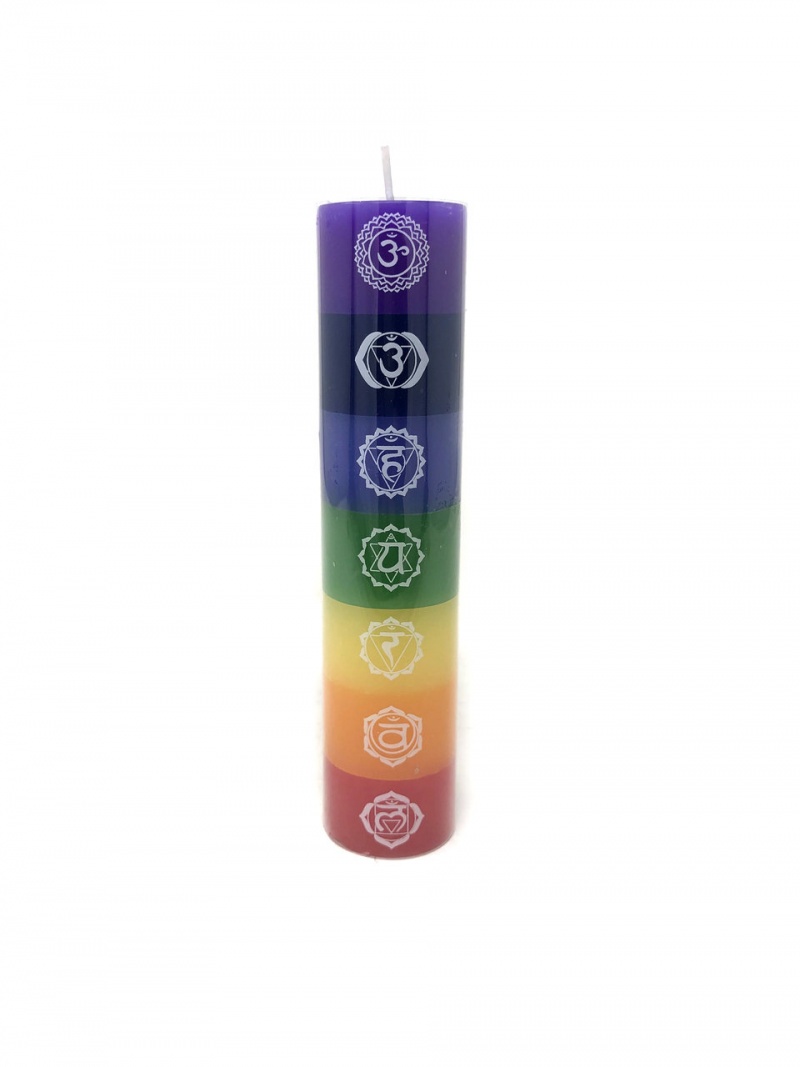 Buy Seven Chakras Large Pillar Candle Online for Prayer and Magic Rituals