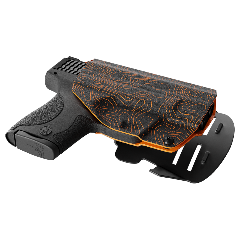 Orange Topographic Map Custom Printed Holster - Owb Kydex Holster