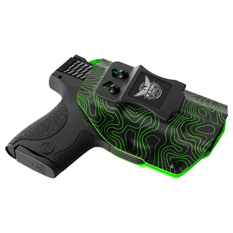 Green Topographic Map Custom Printed Holster - Iwb Kydex Holster